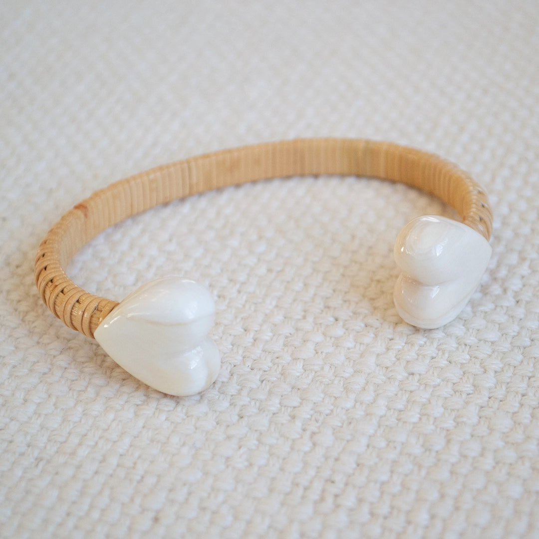 Ivory Cuff With Heart Ends – Nantucket Looms
