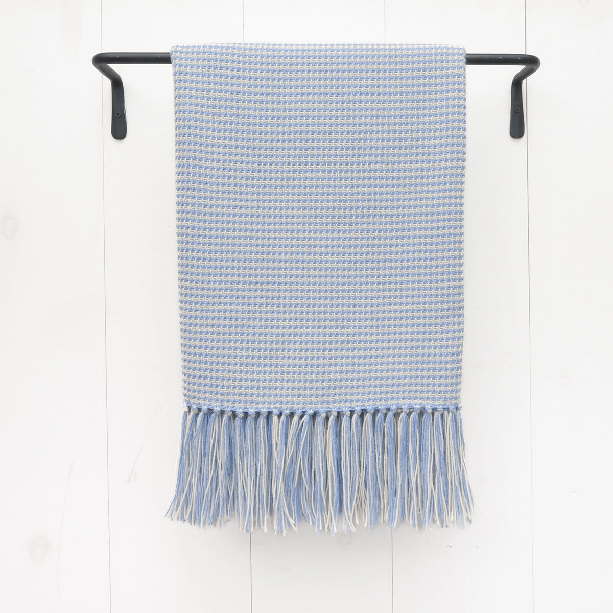 Periwinkle Blue Houndstooth Handwoven Alpaca Throw – Nantucket Looms