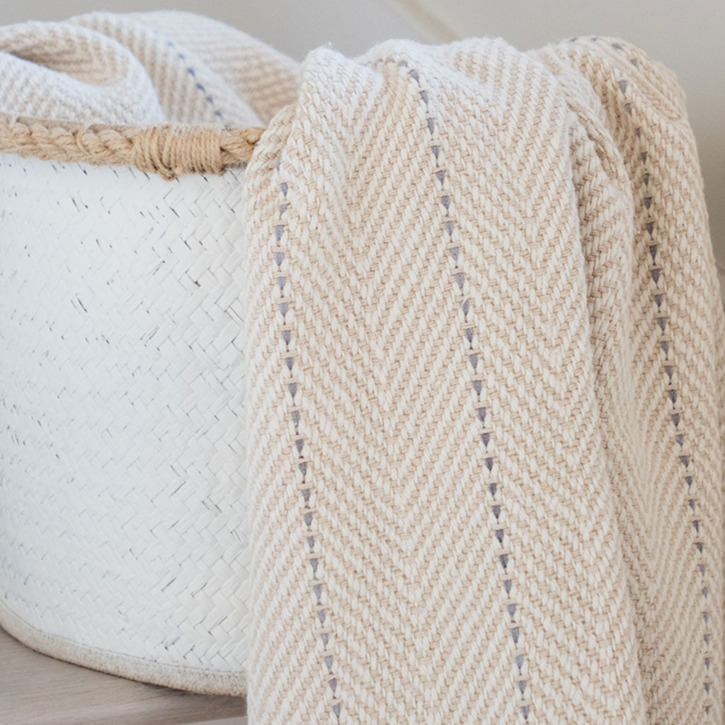 Ecru Sand Handwoven Baby Blanket – Nantucket Looms