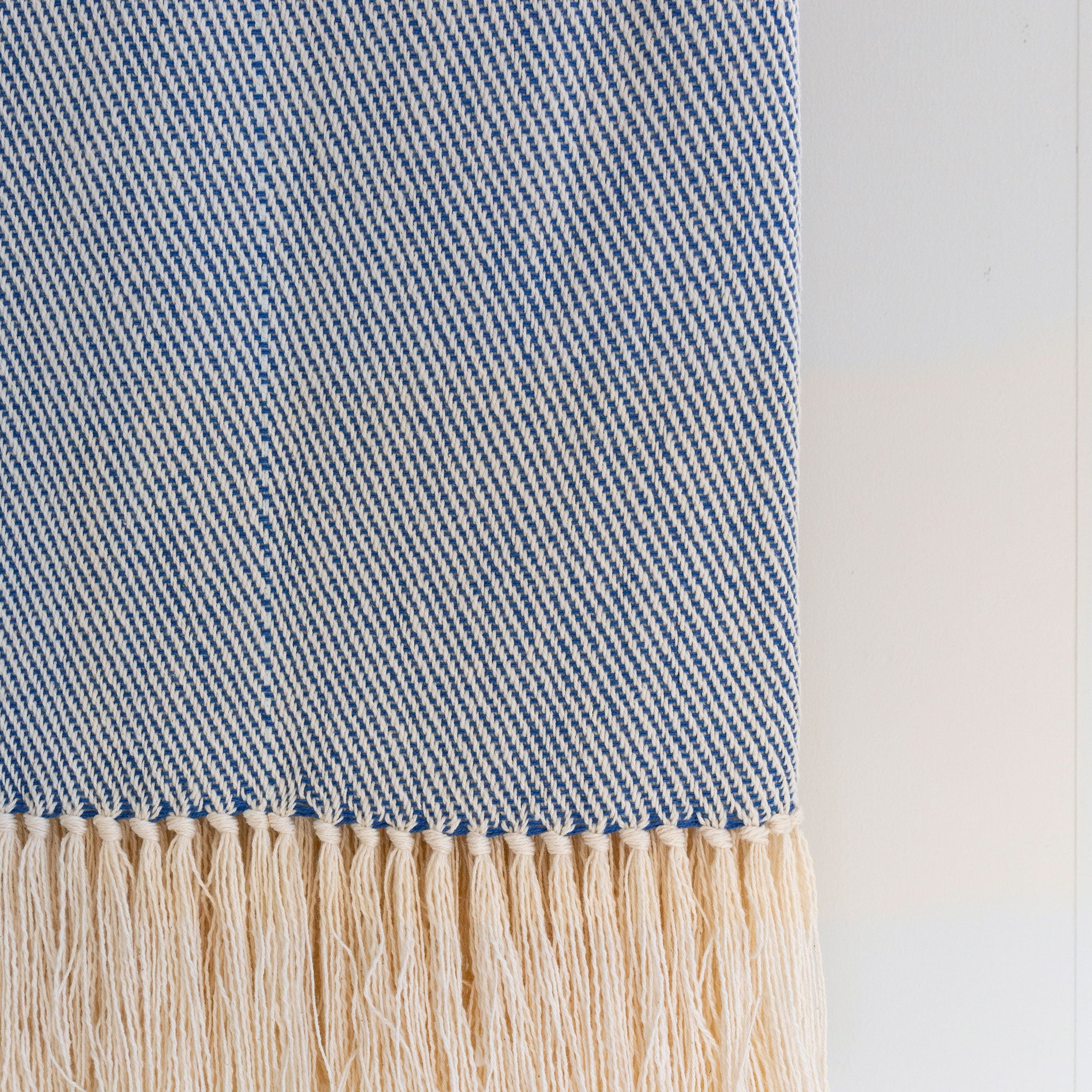 Mariner Blue Handwoven Cotton Throw – Nantucket Looms