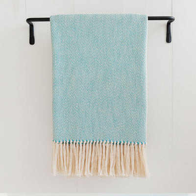 Mermaid Turquoise Handwoven Cotton Throw – Nantucket Looms
